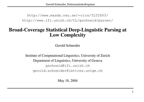 Pdf Broad Coverage Statistical Deep Linguistic Parsing At Low Complexity
