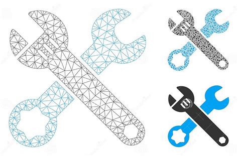 Wrenches Vector Mesh Network Model And Triangle Mosaic Icon Stock Vector Illustration Of