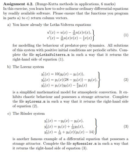 Solved Need Help With Matlab On The Runge Kutta Method All