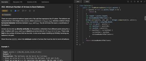 452 Minimum Number Of Arrows To Burst Balloons Dev Community