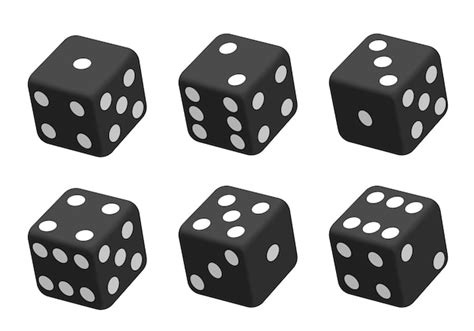 Premium Vector Black Dice With White Dots Vector Set Isolated On