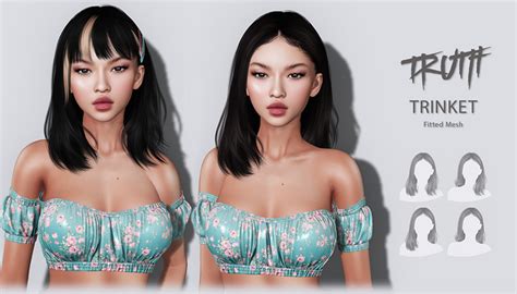 Second Life Marketplace Truth Trinket Hair Grayscale