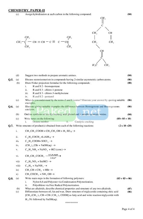 CSS Past Paper Chemistry II