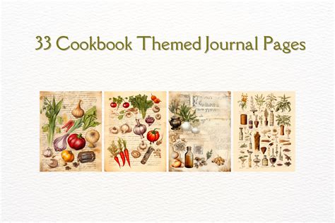 Cookbook Junk Journal Junk Journal Pages Cooking Junk Journal Herb Junk Journal Junk Journal