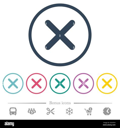 Cross Flat Color Icons In Round Outlines 6 Bonus Icons Included Stock Vector Image And Art Alamy