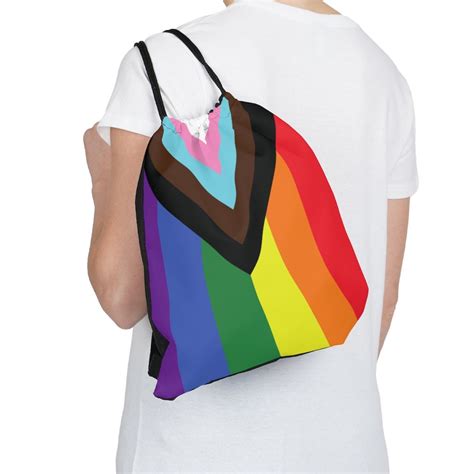 Progress Pride Flag Drawstring Bag Pride Parade Bag Pride March