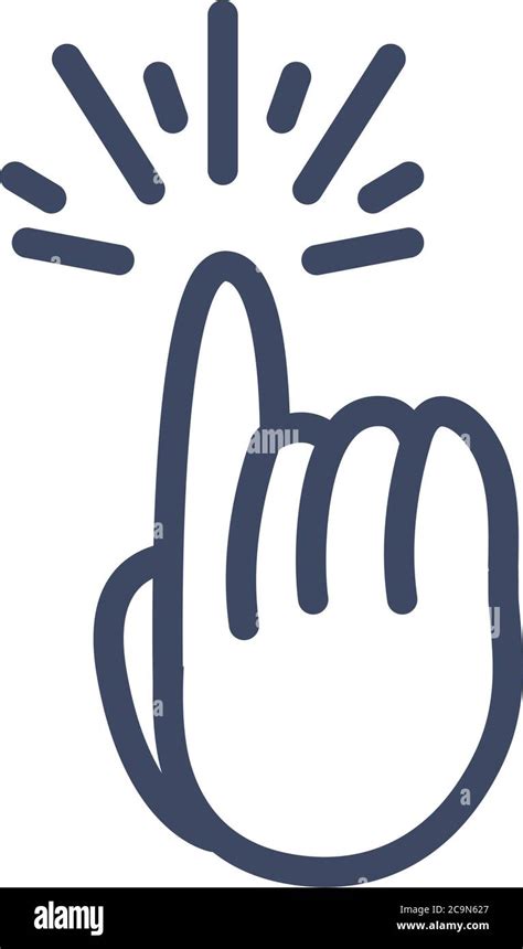 Cursor Hand Line Style Icon Design Web Pointer Mouse Click Technology And Direction Theme