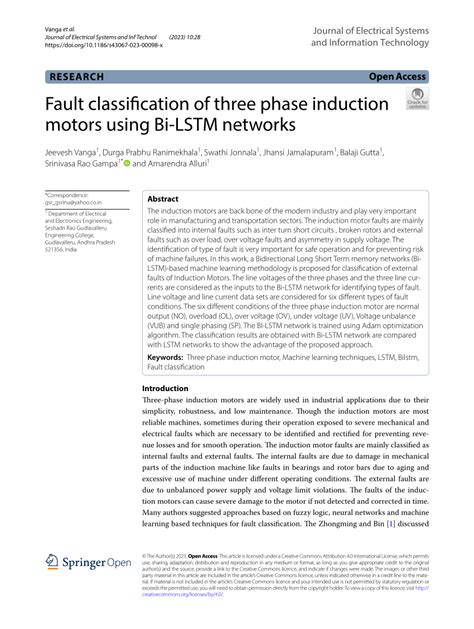 Pdf Fault Classification Of Three Phase Induction Motors Using Bi