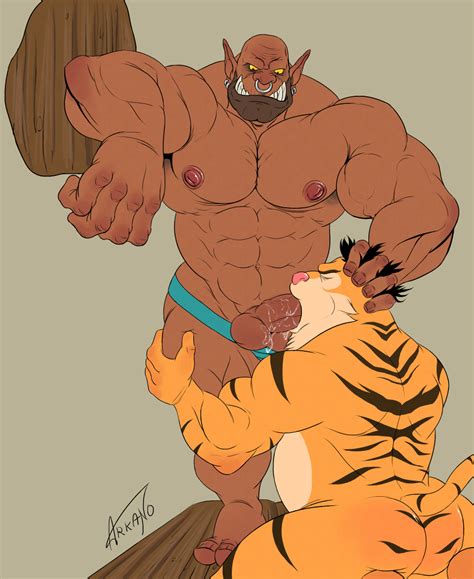Rule 34 Arkano Arkanoego Dark Skinned Male Dark Skin Feline Fellatio Fur Garrosh Hellscream