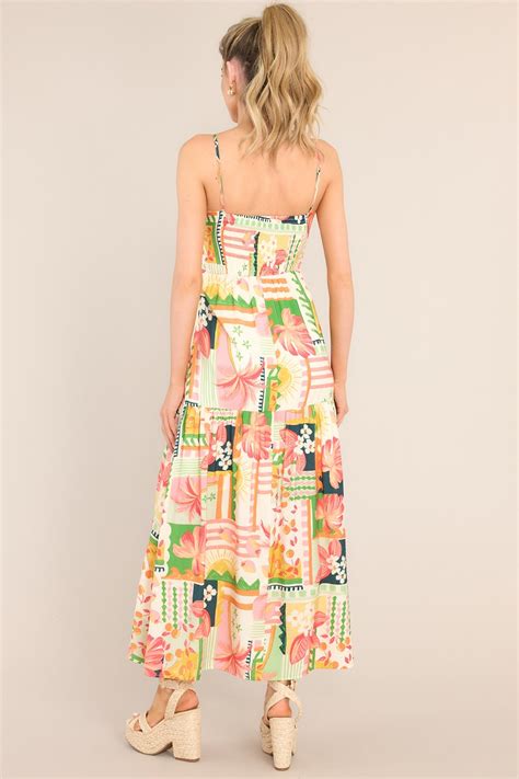Tropical Multi Print Maxi Dress All Dresses Red Dress
