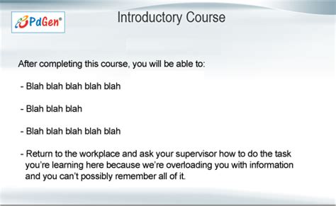 The Death Of The E Learning Course Objectives Screen Elearning