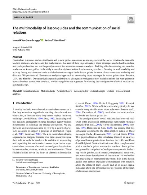 Pdf The Multimodality Of Lesson Guides And The Communication Of Social Relations Pdf The Multimodality Of Lesson Guides And The Communication Of Social Relations