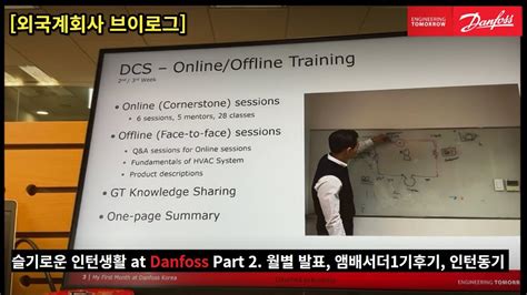 댄포스코리아 Gt Vlog 슬기로운 인턴 생활 Part2 외국계회사 브이로그 ㅣ Mz 인턴 브이로그 ㅣ 댄포스앰배서더 후기 인턴동기 월별평가 팀미팅 Youtube