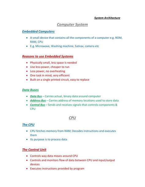 Computer Science Ocr Overview Notes Computer Science Gcse Ocr