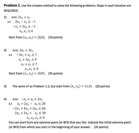 problem 1 use the simplex method to solve the following problems