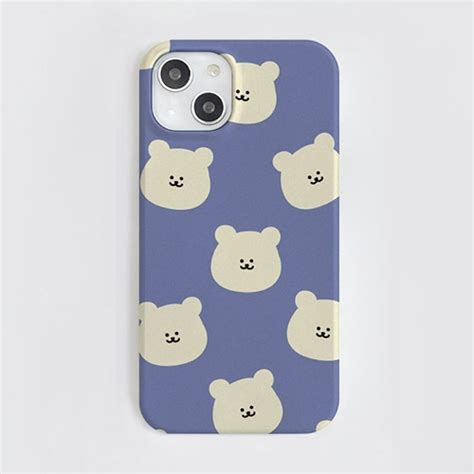 빠른배송 곰찌 패턴 블루 폰케이스 아이폰11 아이폰12프로케이스 갤럭시케이스 커플케이스 Y2k 아이폰케이스 아이폰 13