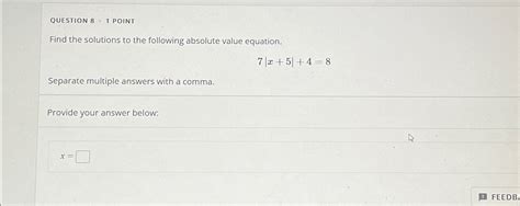 Solved Question 8 1 ﻿pointfind The Solutions To The