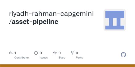 GitHub Riyadh Rahman Capgemini Asset Pipeline