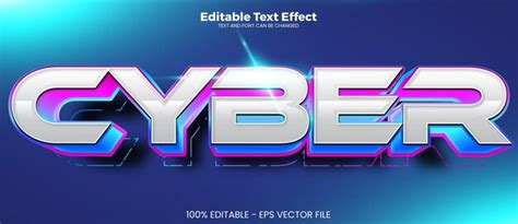 Premium Vector Cyber Editable Text Effect In Modern Trend Style