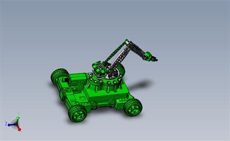 带有视觉移动小车底盘的机械手 SOLIDWORKS 2020 模型图纸下载 懒石网