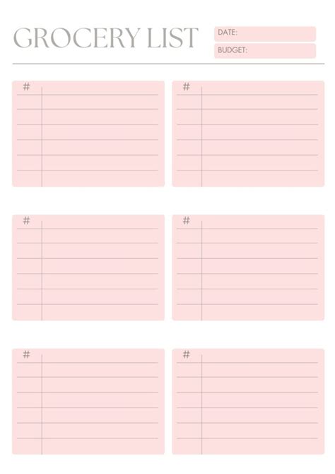Free Printable Blank Grocery List Templates [pdf Included] Printables Hub