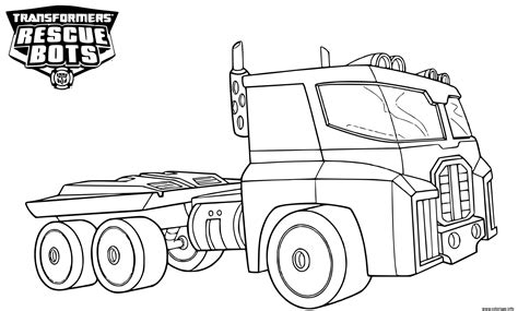 Coloriage Transformers Rescue Bots Optimus Prime Dessin Transformers à