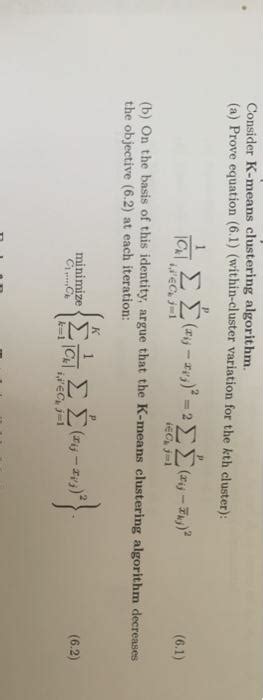 Solved Consider K Means Clustering Algorithm A Prove