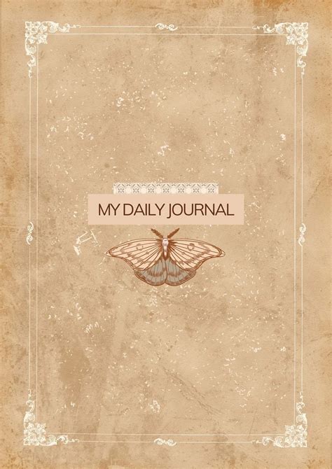 Vintage Daily Journal Cover A4 Document Templates Vintage Style