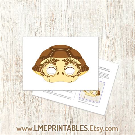 Turtle Printable Mask Sea Tortoise Costume Aquatic Animal Halloween