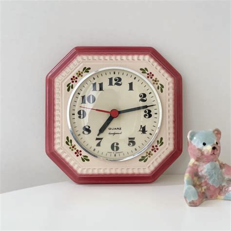 레어 빈티지 독일 핸드 페인트 세라믹 벽시계