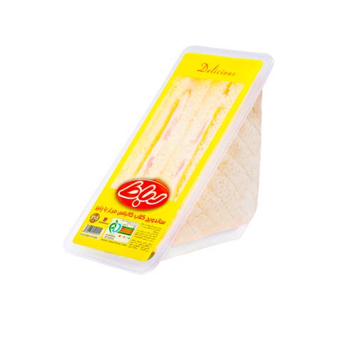 ساندویچ کلاب کالباس مرغ با پنیر 150 گرم رباط صنایع غذایی رباط