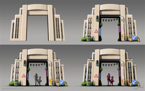 Jamie Martin Theme Park Social Space Gate Concept Art