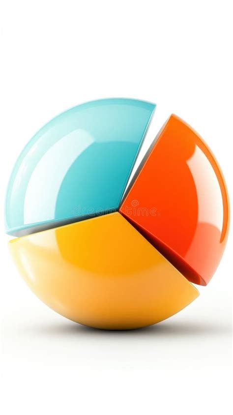 Colorful 3d Pie Chart Transforming Into Sphere Representing Data Visualization Stock