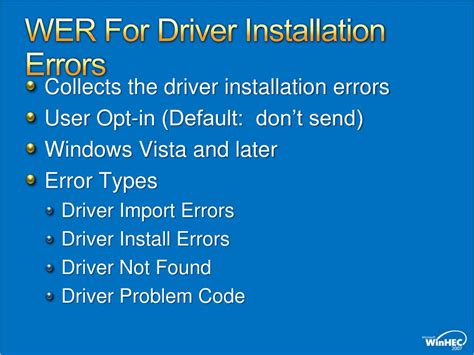 Ppt Common Device Driver Installation Errors Powerpoint Presentation
