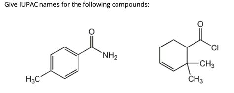Solved Give Iupac Names For The Following Compounds