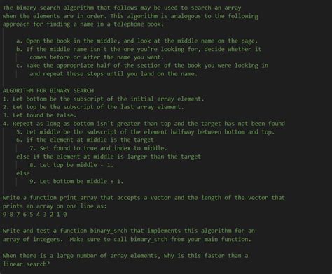 Solved The Binary Search Algorithm That Follows May Be Used