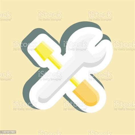 스티커 도구 건물 기호에 적합합니다 편집 가능한 간단한 디자인 디자인 템플릿 벡터 간단한 그림 가상현실에 대한 스톡 벡터 아트