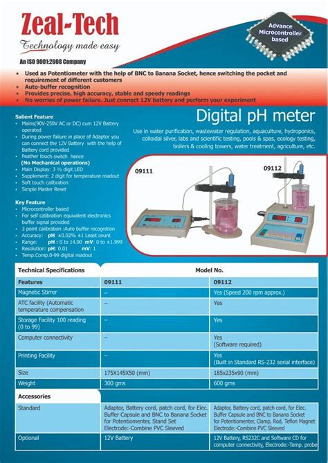 Digital Ph Meter 300 Gms600 Gms Model Namenumber 0911109112 At