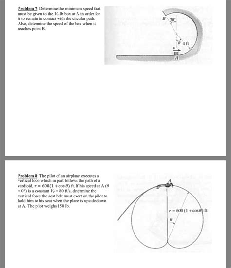 Solved Problem Determine The Minimum Speed That Must Be Chegg