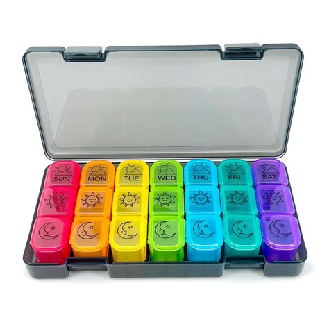 Таблетница на неделю портативная коробочка для таблеток органайзер контейнер утро вечер 3