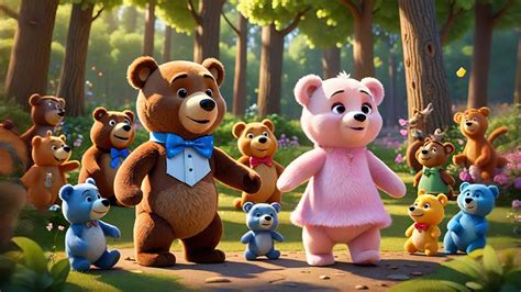 Four Teddy Bears Dance On A Line Fun Dancing Teddy Bears Song