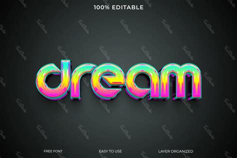 Dream Font Style Text Effect Photoshop Premium Psd File