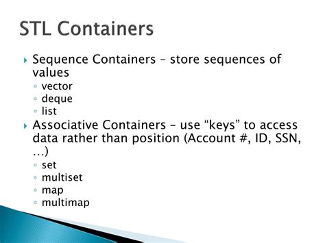ppt stl associative containers powerpoint presentation free download