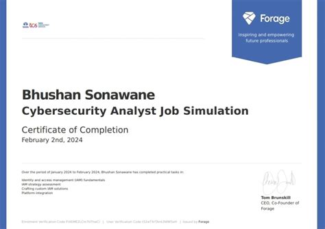 Bhushan Sonawane On Linkedin Tataconsultancyservices Iam Forage