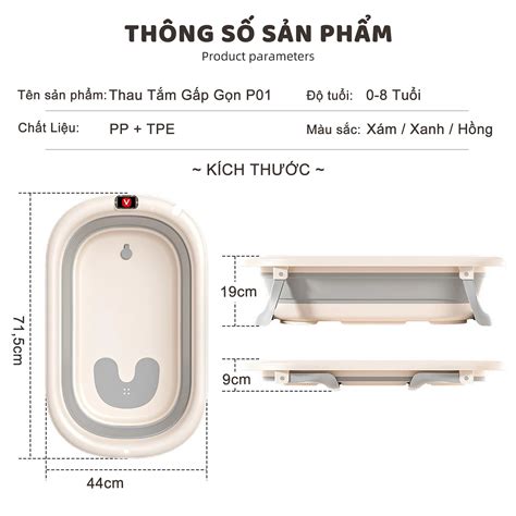 Thau Tắm Gấp Gọn Cho Bé Sơ Sinh V BABY P01 New Thau Tắm HL 0363 Tặng Đệm Tắm Shopee Việt Nam