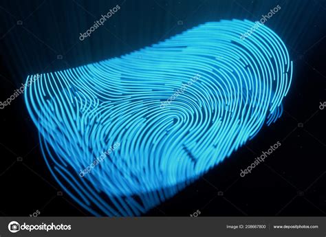 3d Illustration Fingerprint Scan Provides Security Access With Biometrics Identification