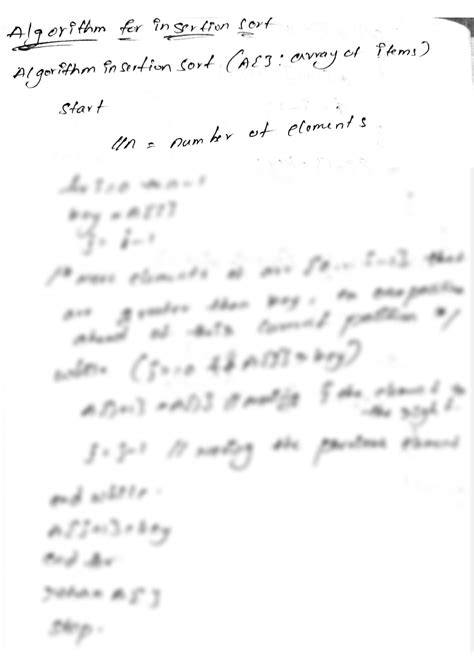 Solution Algorithm Insertion Sort C Program Studypool