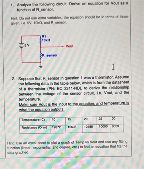 solved 1 analyze the following circuit derive an equation