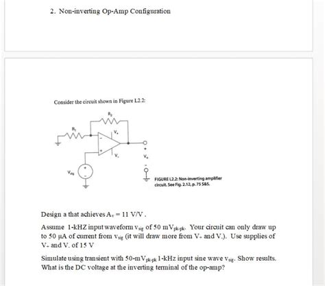 Solved 2 Non Inverting Op Amp Configuration Consider The Circuit