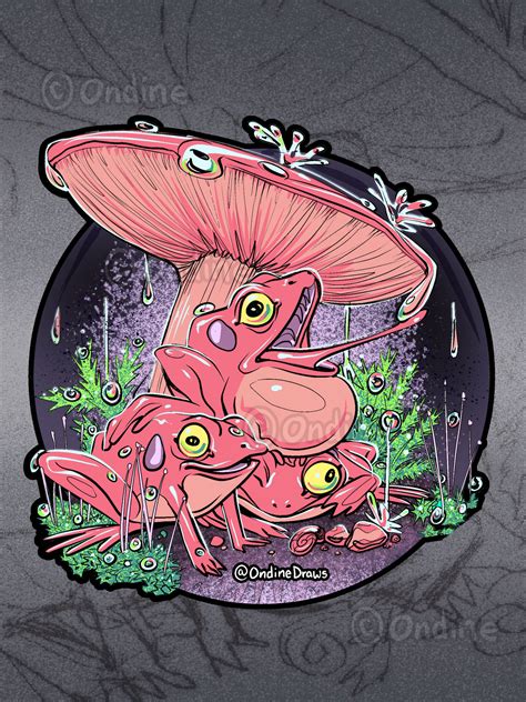 Rainy Day Frogs Mushroom Friends By Lilyondine On Deviantart